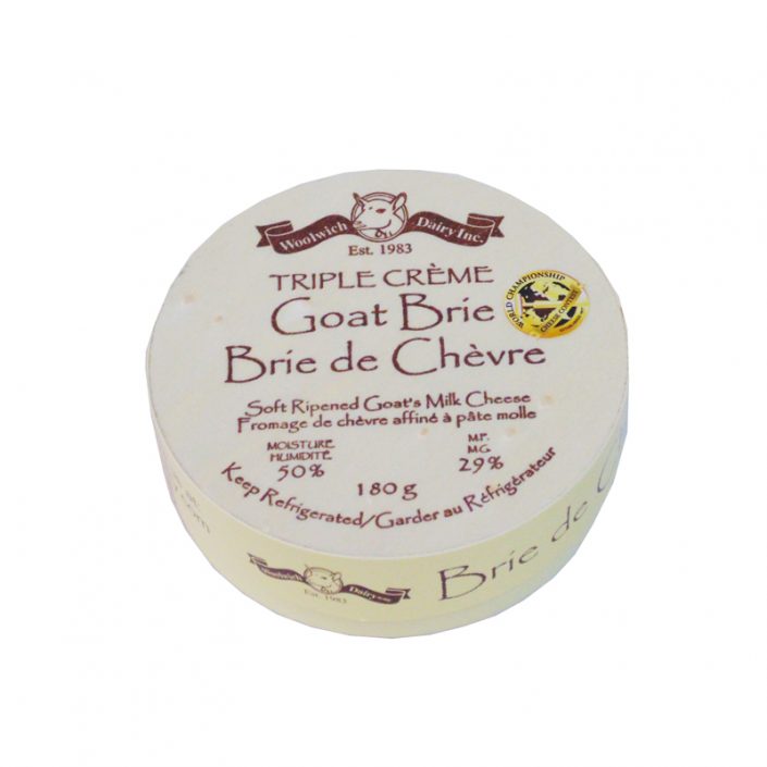 GOAT BRIE WOODEN BOX F.W. 180G – Springbank Cheese Co.